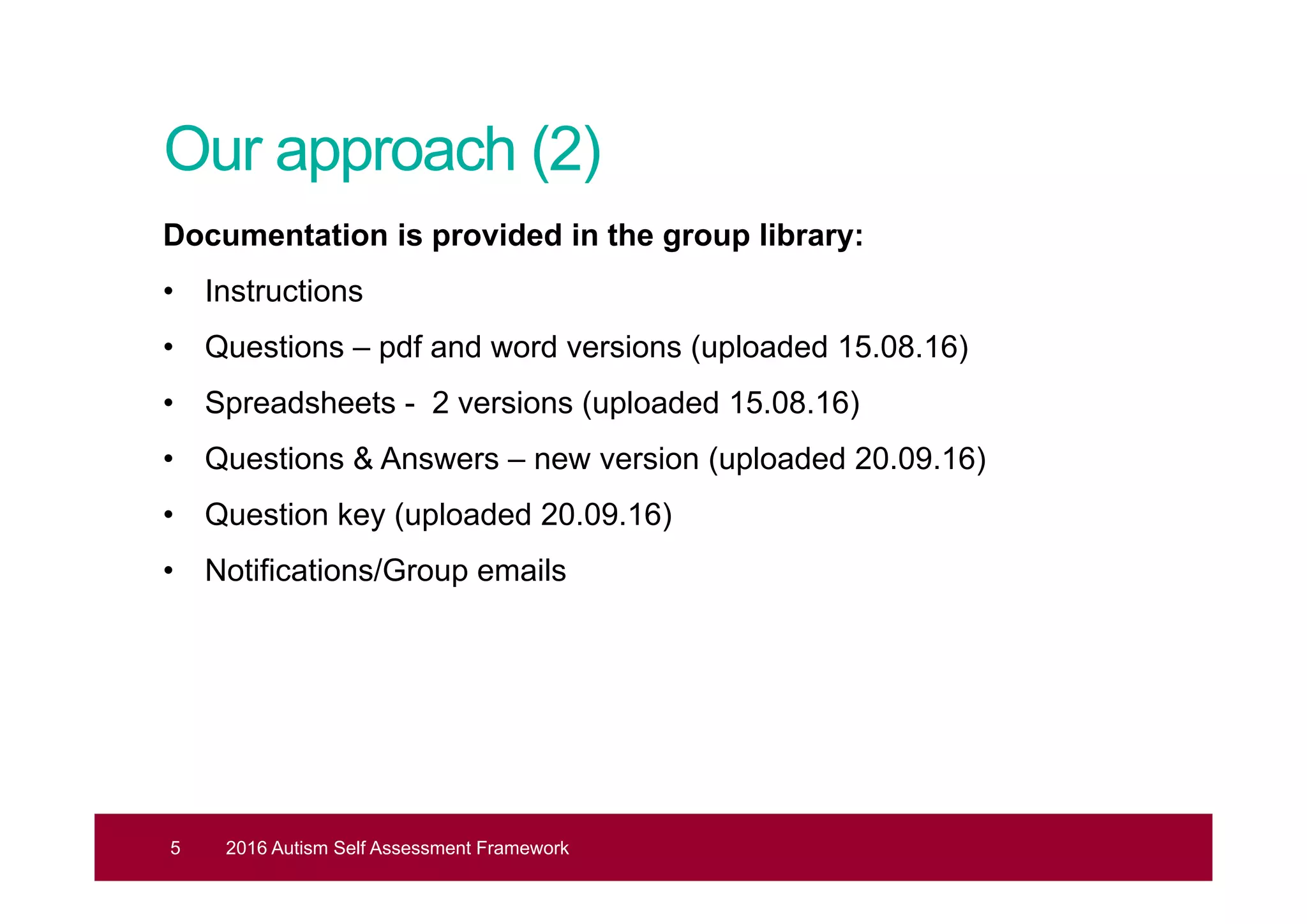 12. autism self assesssment framework | PDF