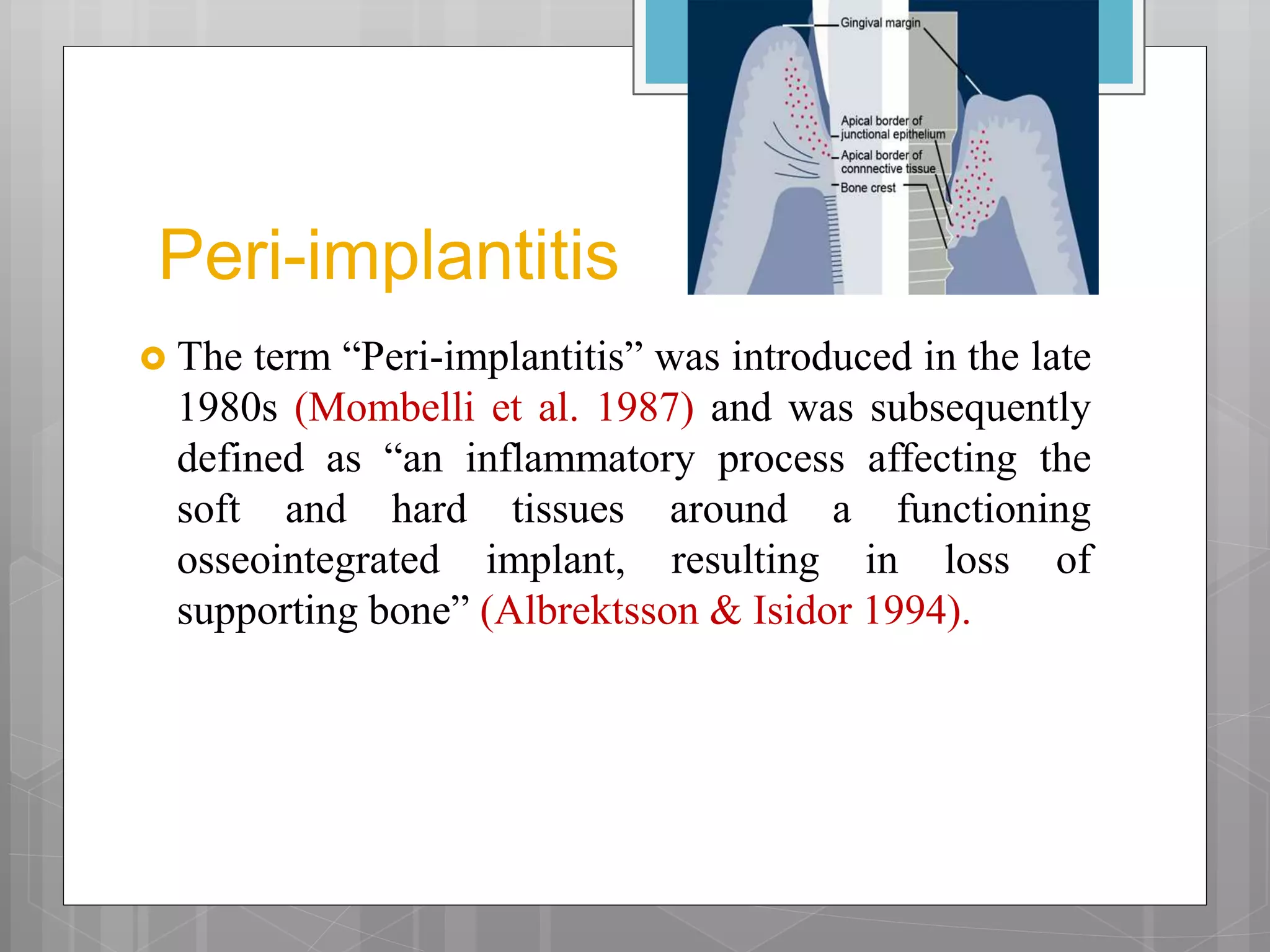 Peri implant Diseases and its management | PPTX