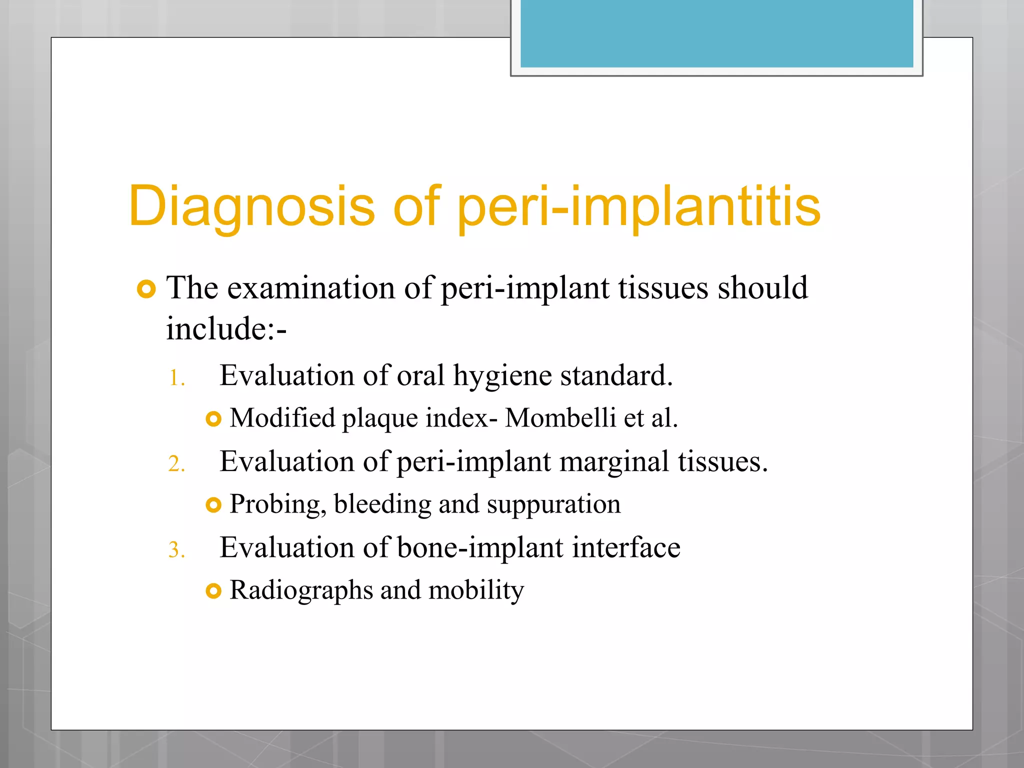Peri implant Diseases and its management | PPTX
