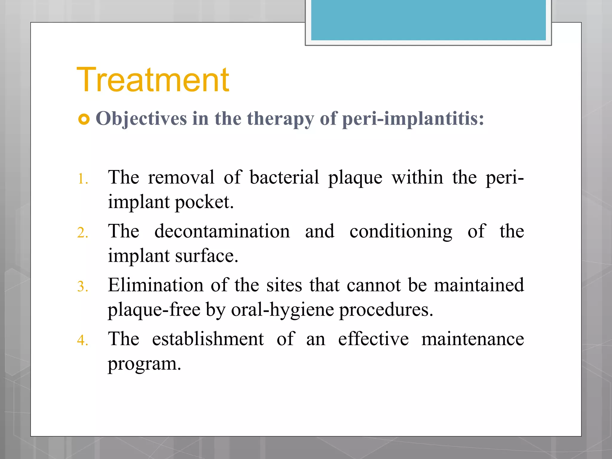 Peri implant Diseases and its management | PPTX