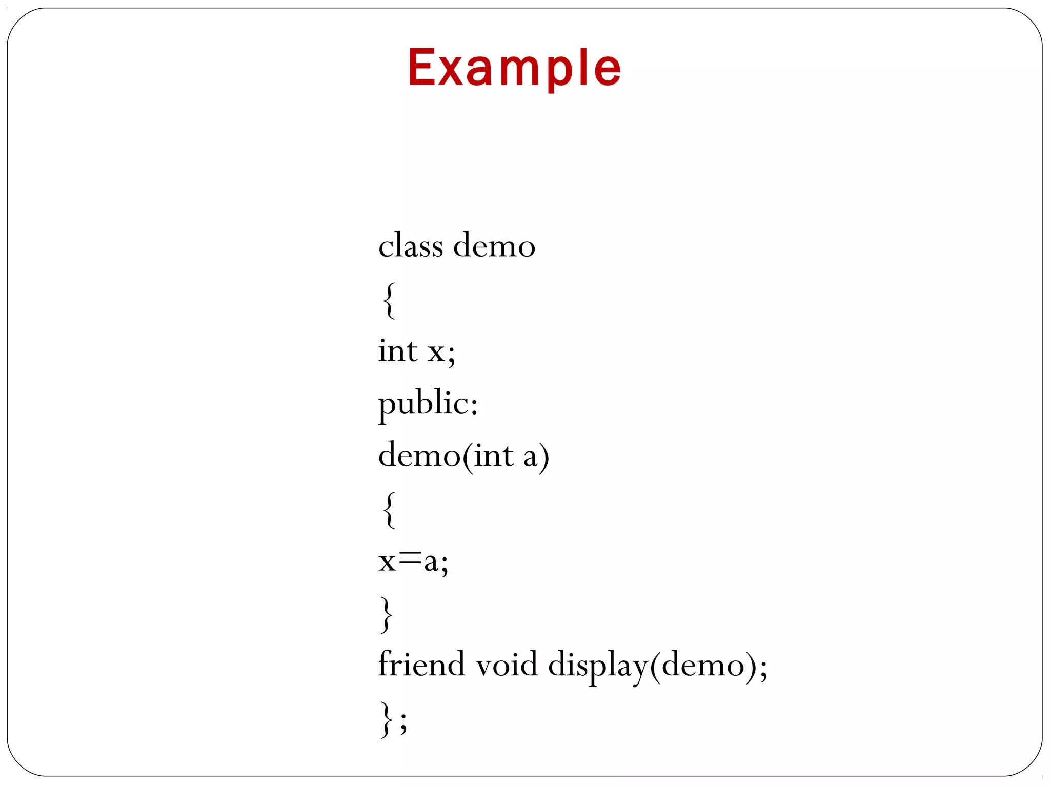 Friend Function C Ppt
