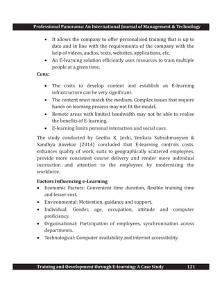 Training and Debelopment through E-learning: A Case Study | PDF