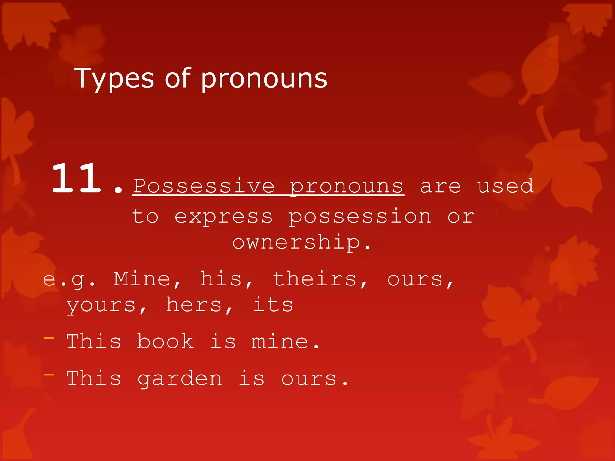 12.pronoun and types | PPT
