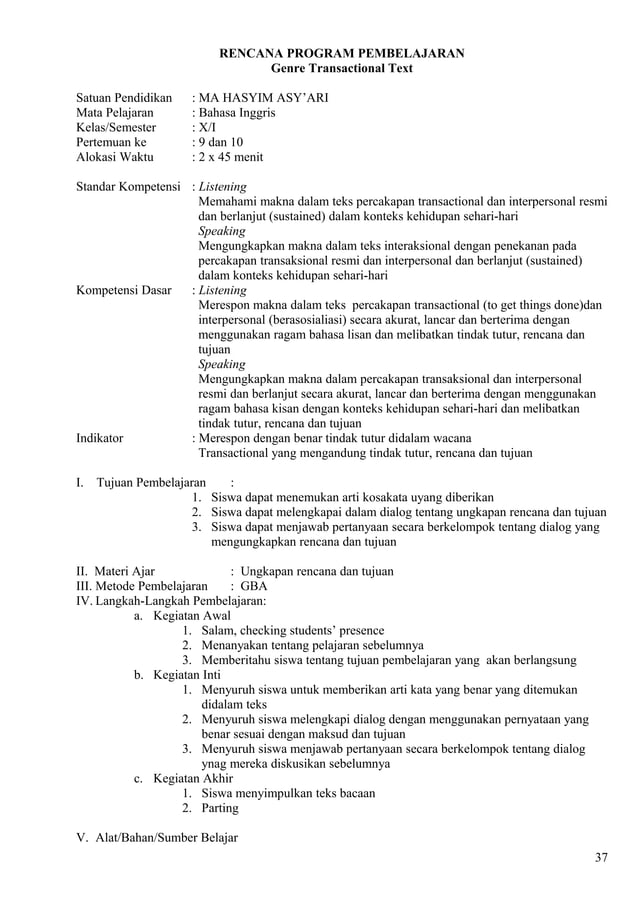 12. rpp monolog procedure | PDF