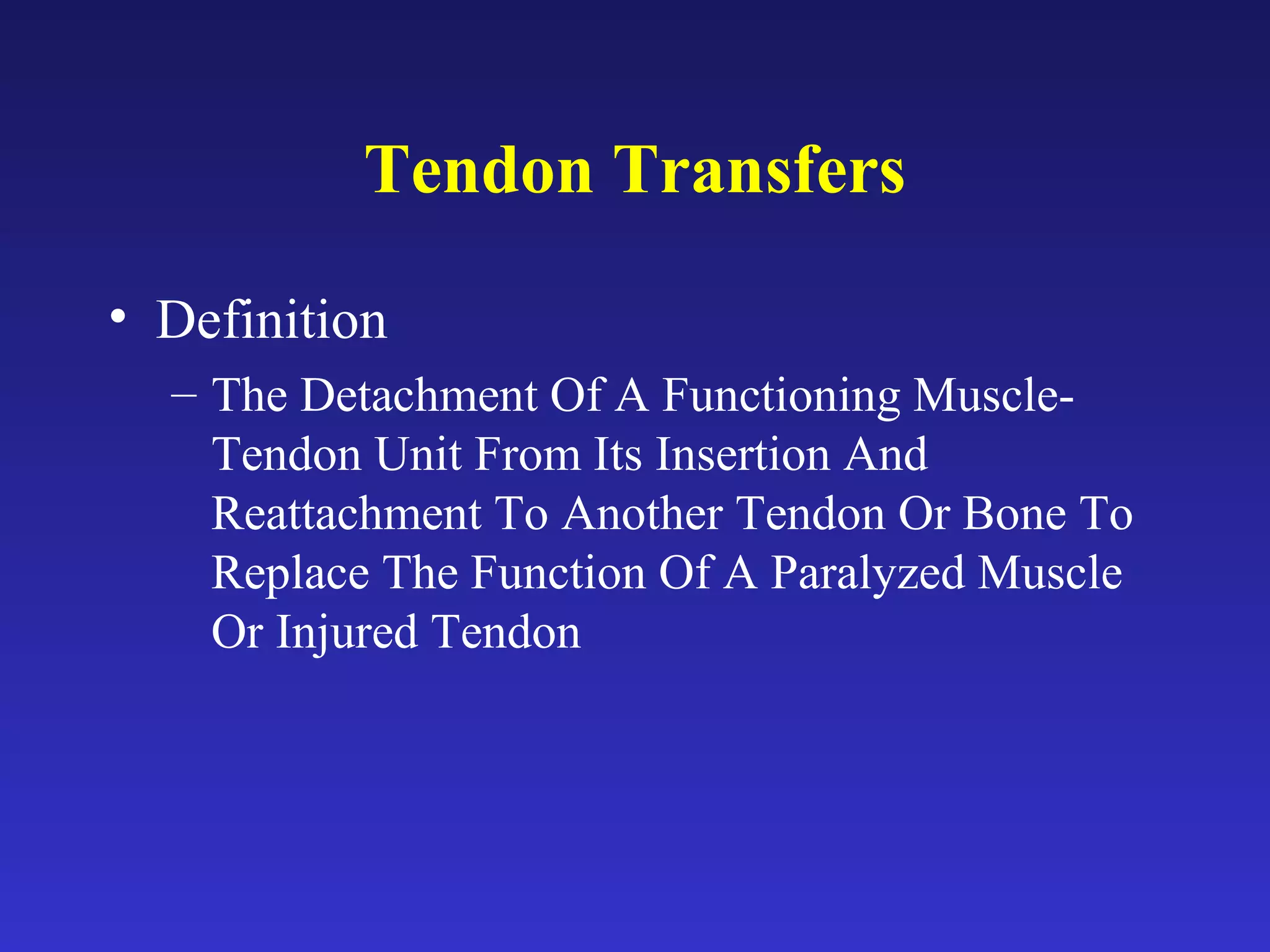 12. tendon transfers | PPT