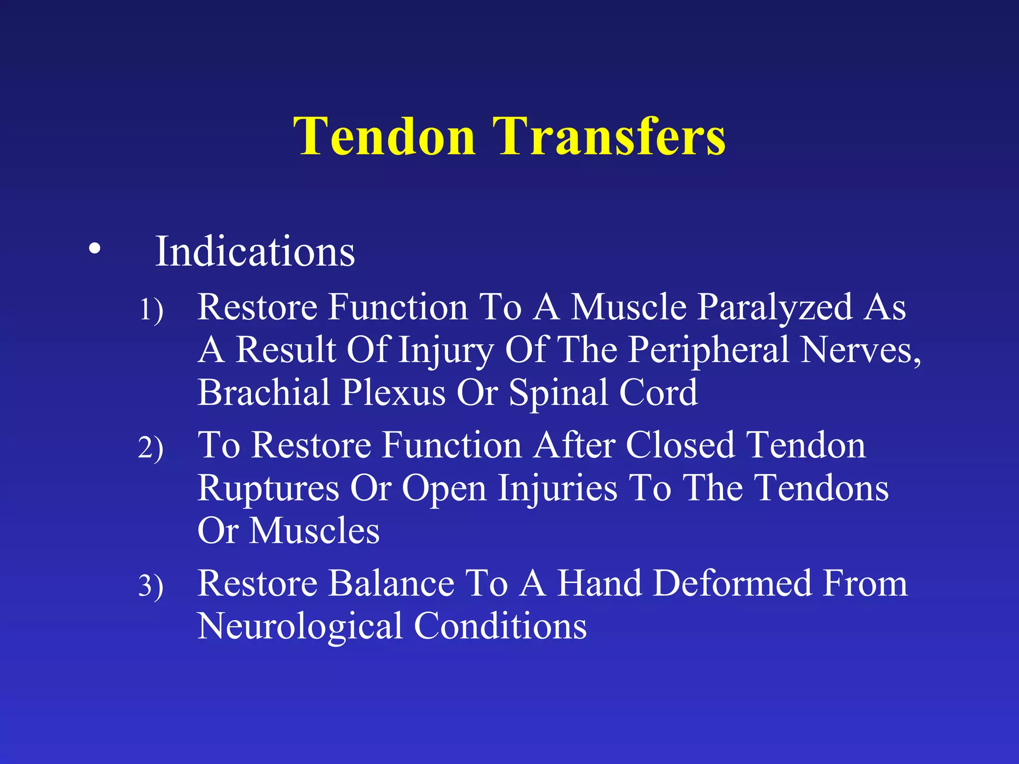 12. tendon transfers | PPT