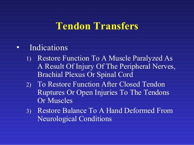 12. tendon transfers