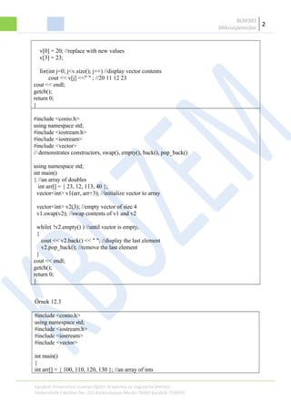 12. stl örnekler | DOC | Programming Languages | Computing