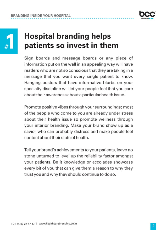 Branding inside your hospital | Hospital Branding | PDF