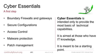 Cyber Essentials and BSI standards - managing the business risk | PPTX