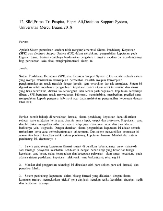 12. sim,prima tri puspita, hapzi ali,decision support system ...
