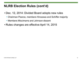 The “Mount Everest of Regulations”– Examining the NLRB’s New “Quickie ...