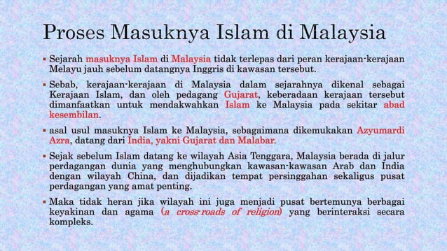 Sejarah Perkembangan Islam di Malaysia | PPTX