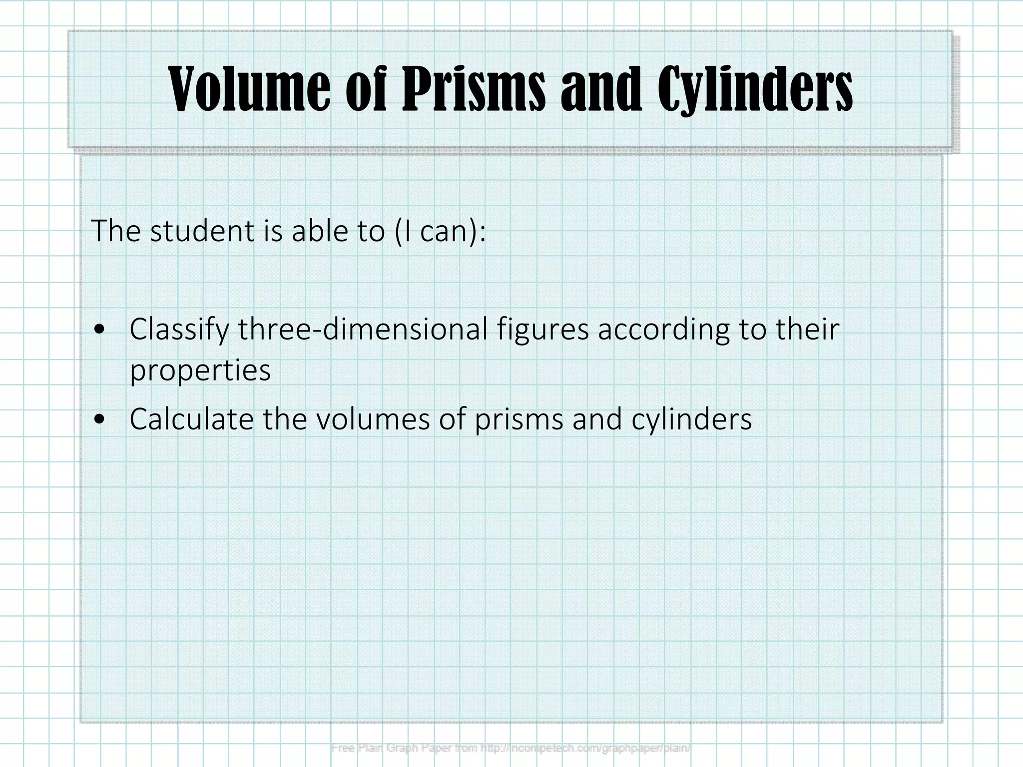 12.1 Volume of Prisms and Cylinders | PDF