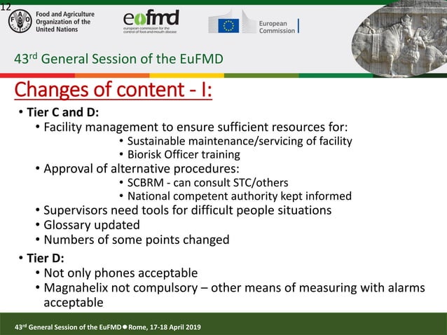 GS43_12. EuFMD minimum biorisk management standard | PPT