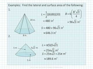 12.4 Surface Area of Pyramids and Cones | PDF