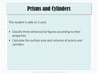 Learn Surface Areas and Volumes of Prisms and Cylinders | PPT