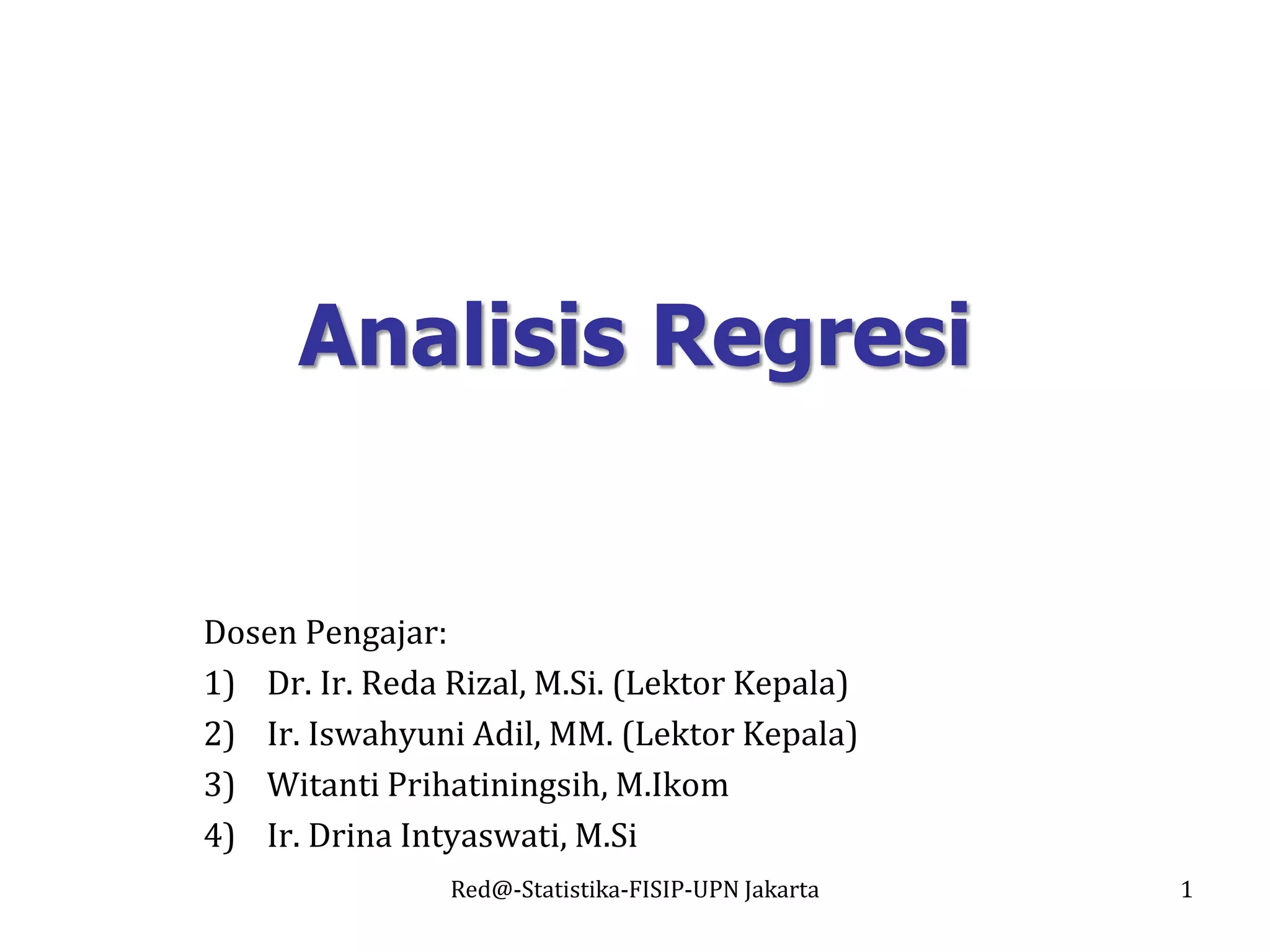 12.analisa regresi | PPTX