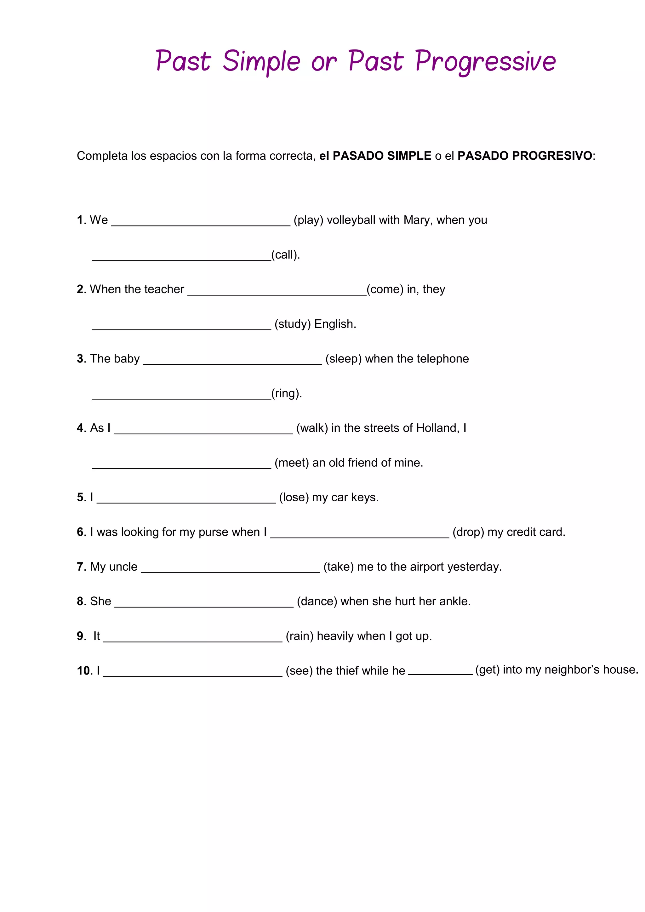 Past or past progressive | PDF