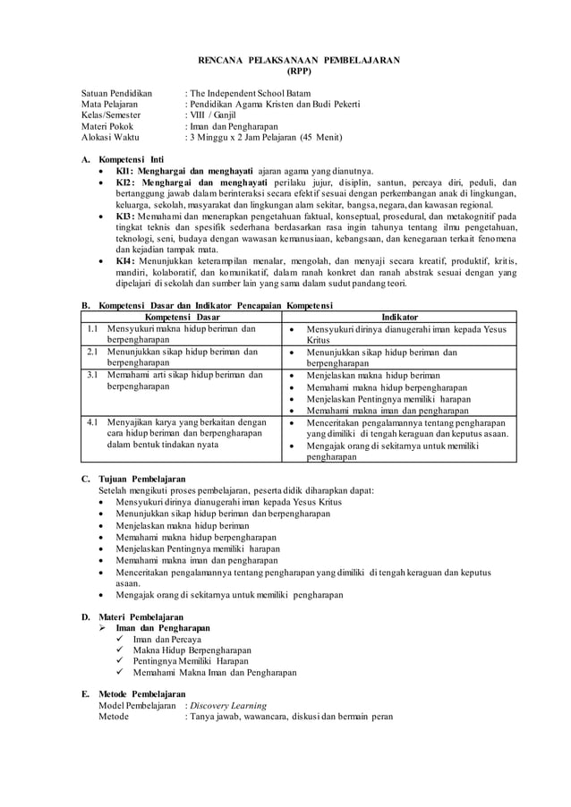 rpp 1 pak kls 8 k13 bab 1 | PDF