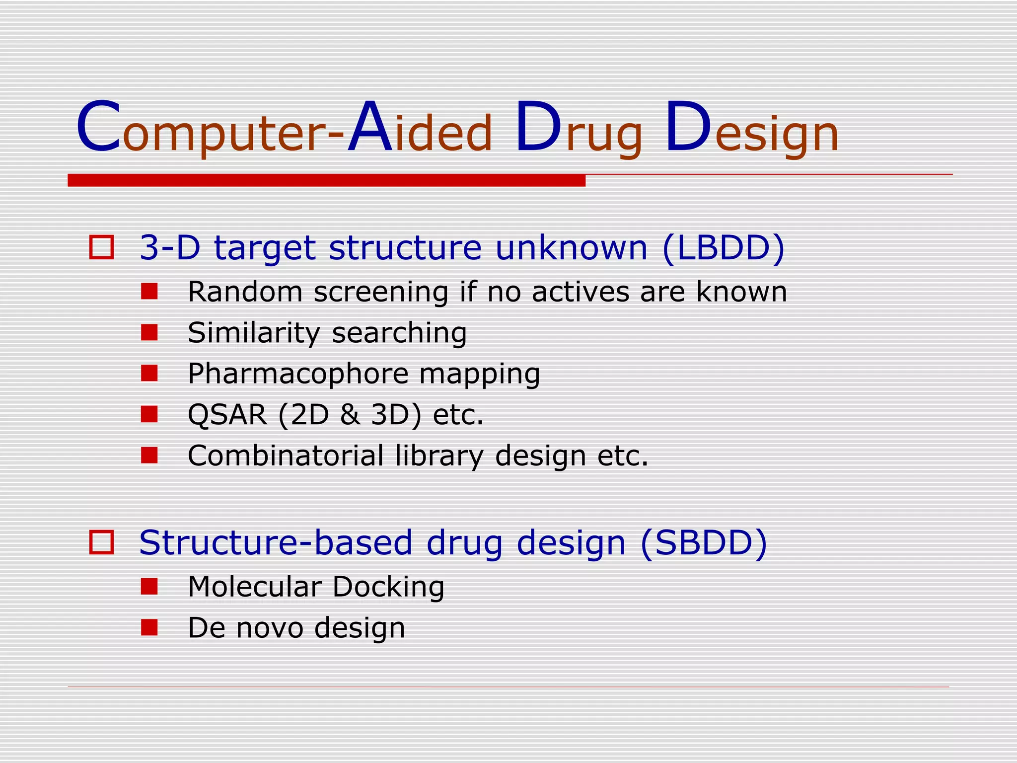 Cadd and molecular modeling for M.Pharm | PPT