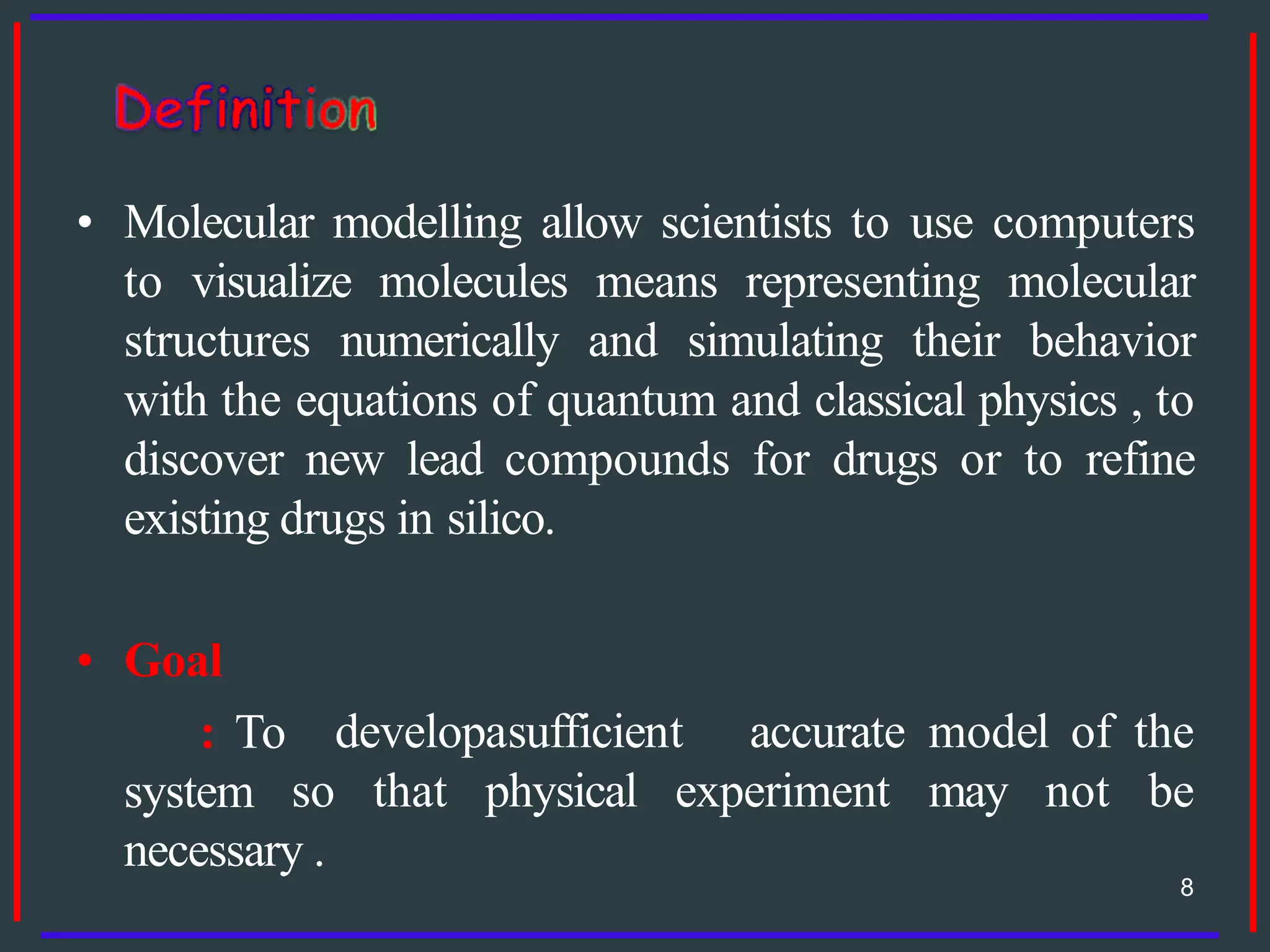 Molecular modelling for M.Pharm according to PCI syllabus | PPTX
