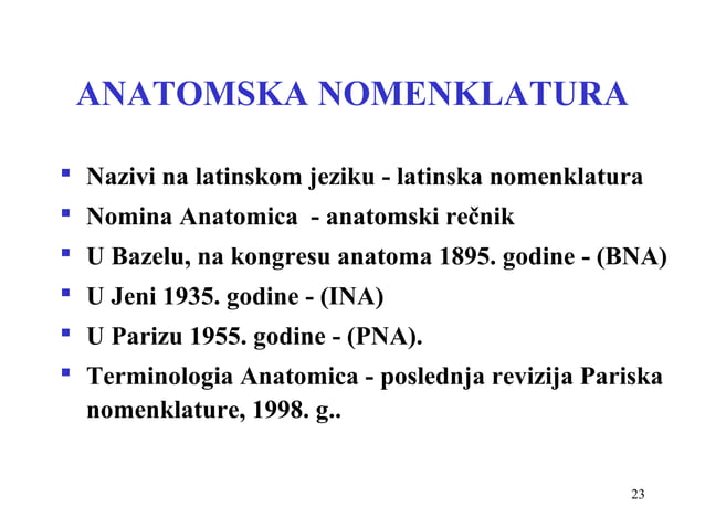 Anatomija uvod (1) | PPT