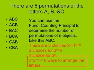 12 1 The Fundamental Counting Principal & Permutations | PPT