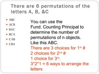 12 1 The Fundamental Counting Principal & Permutations Revised | PPT