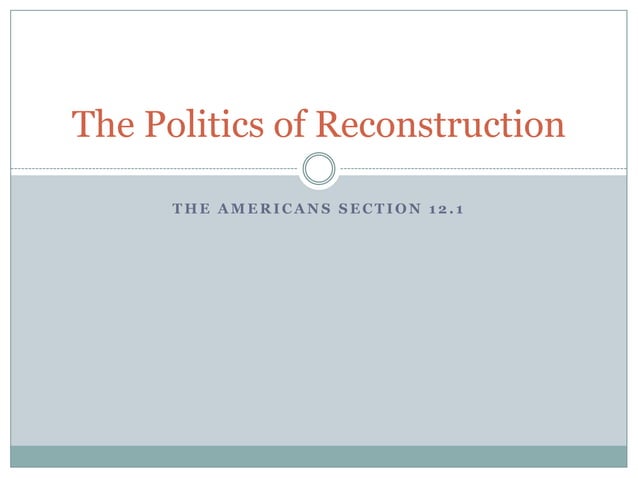 The Politics of Reconstruction | PPT