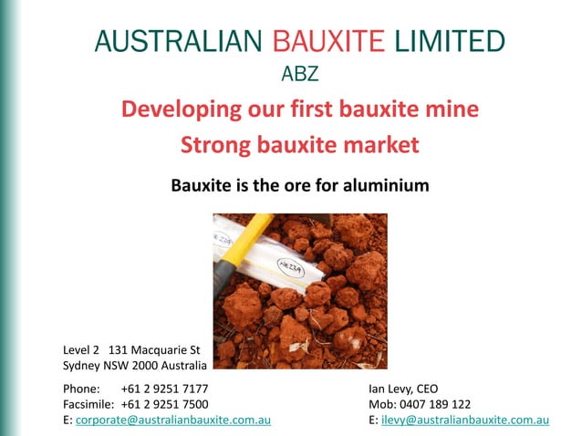 Ian Levy - Australian Bauxite | PDF