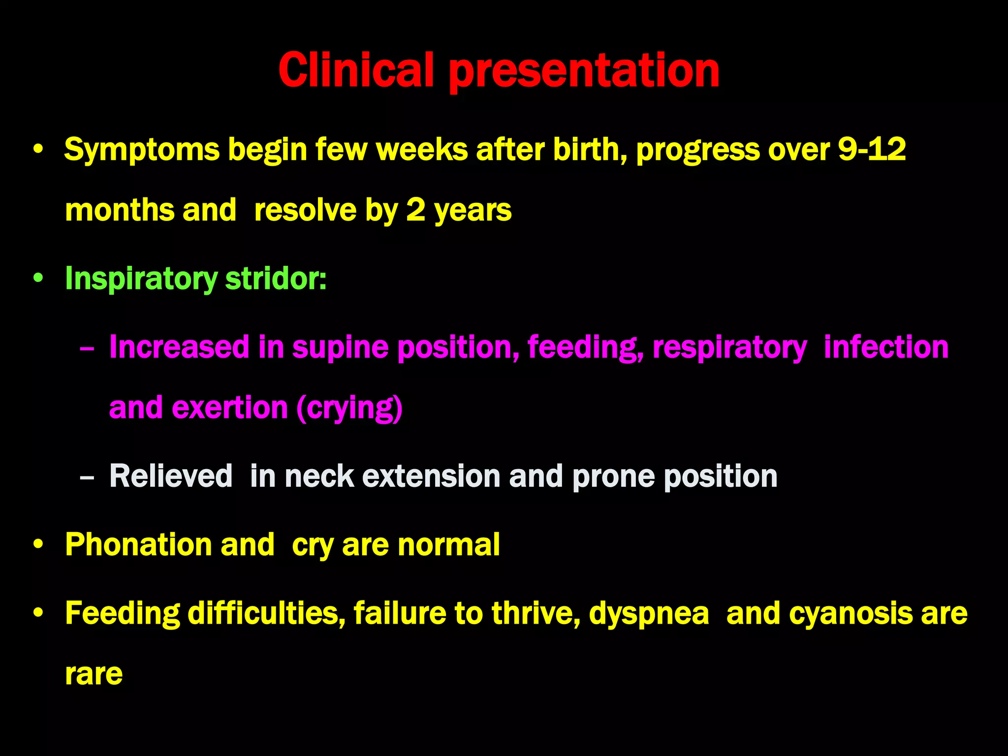 Congenital lesions of larynx and evaluation of stridor | PPT