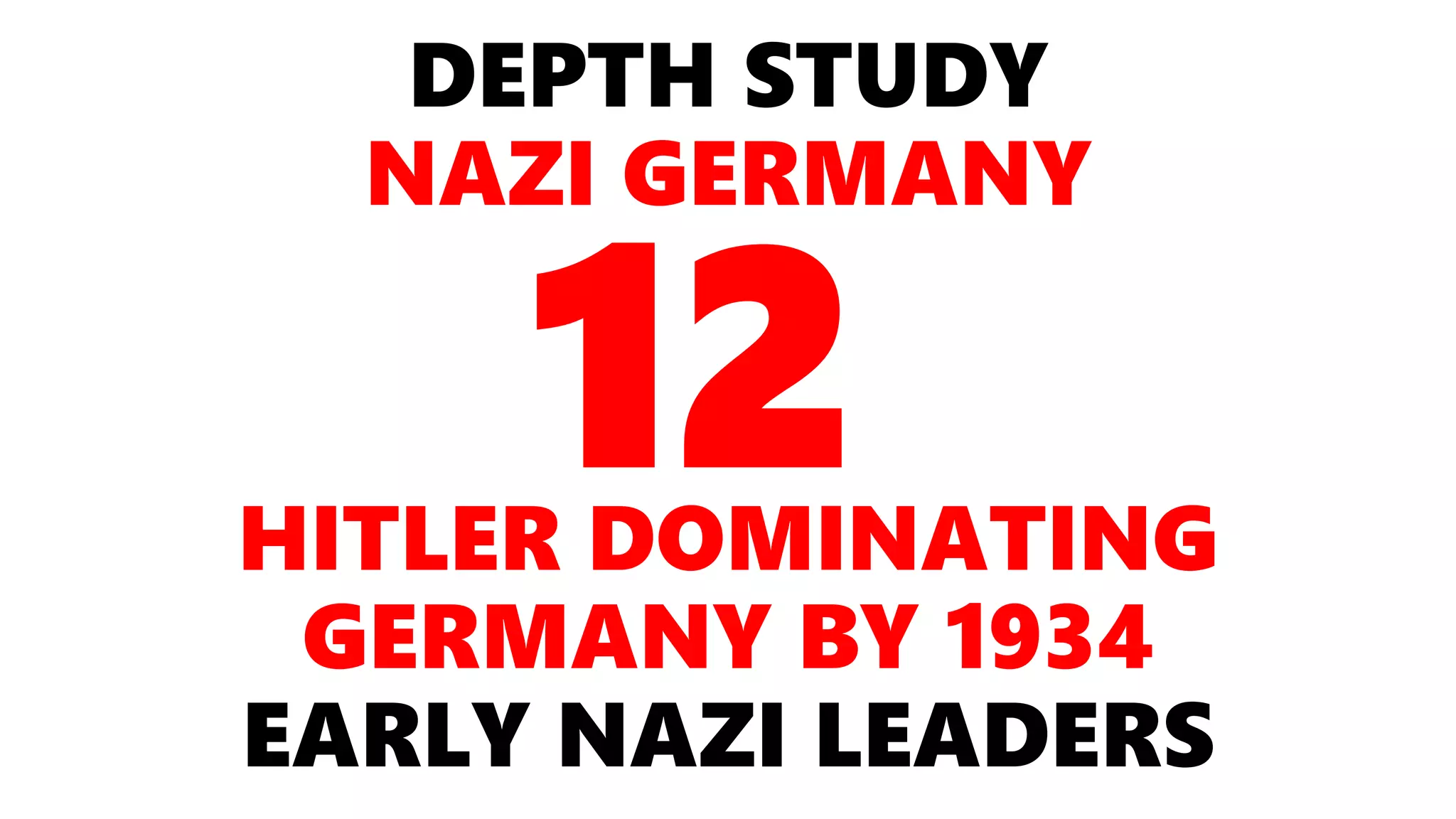 HISTORY IGCSE CONTENT - 20TH CENTURY OPTION - DEPTH STUDY GERMANY ...