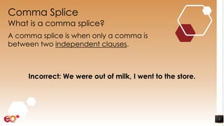 how to correct a comma splice | PPT