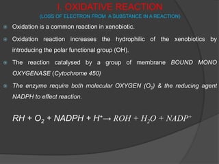 Drug metabolism Phase I Reaction | PPTX