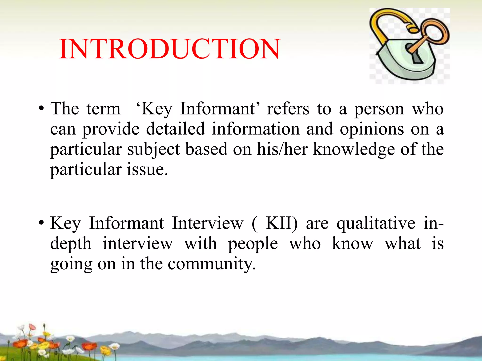 Key Informant Interview (KII) | PPTX