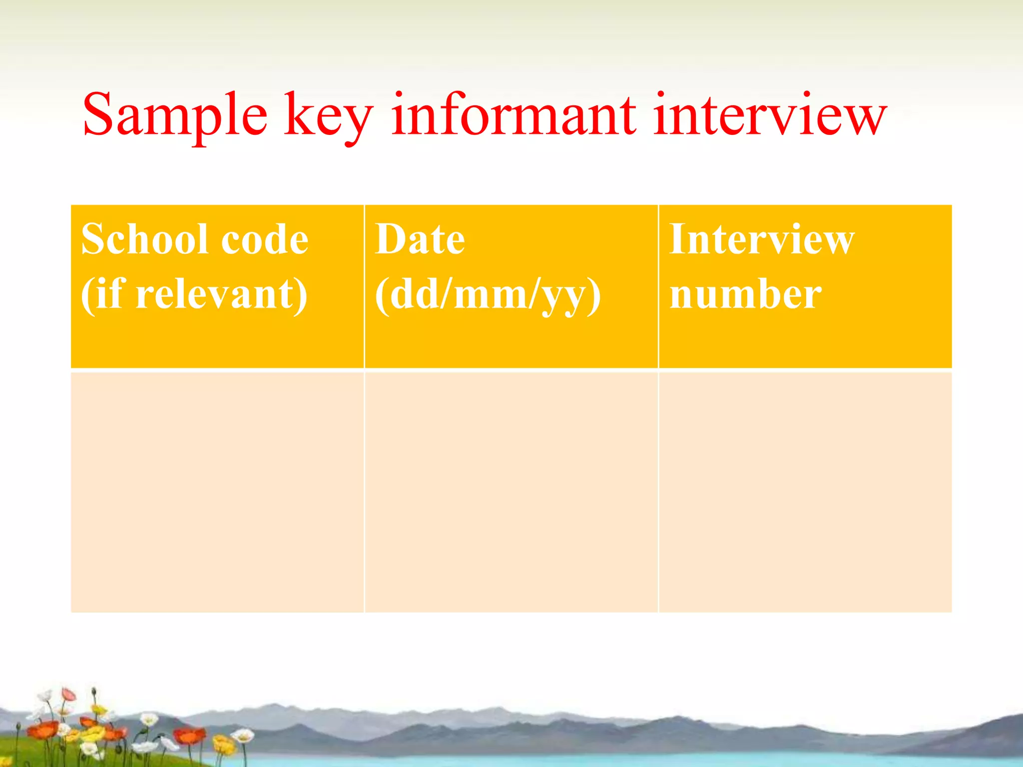 Key Informant Interview (KII) | PPTX