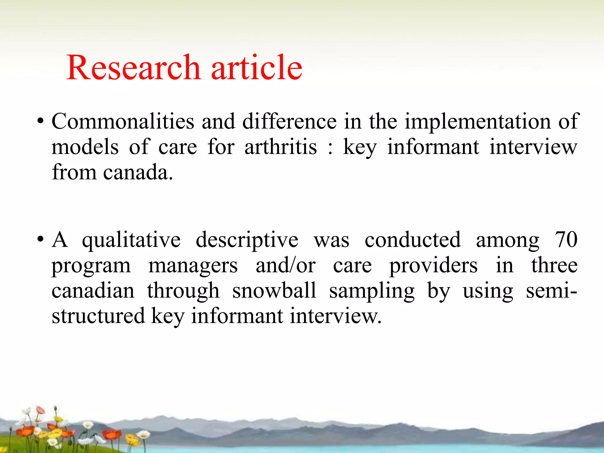 Key Informant Interview (KII) | PPTX