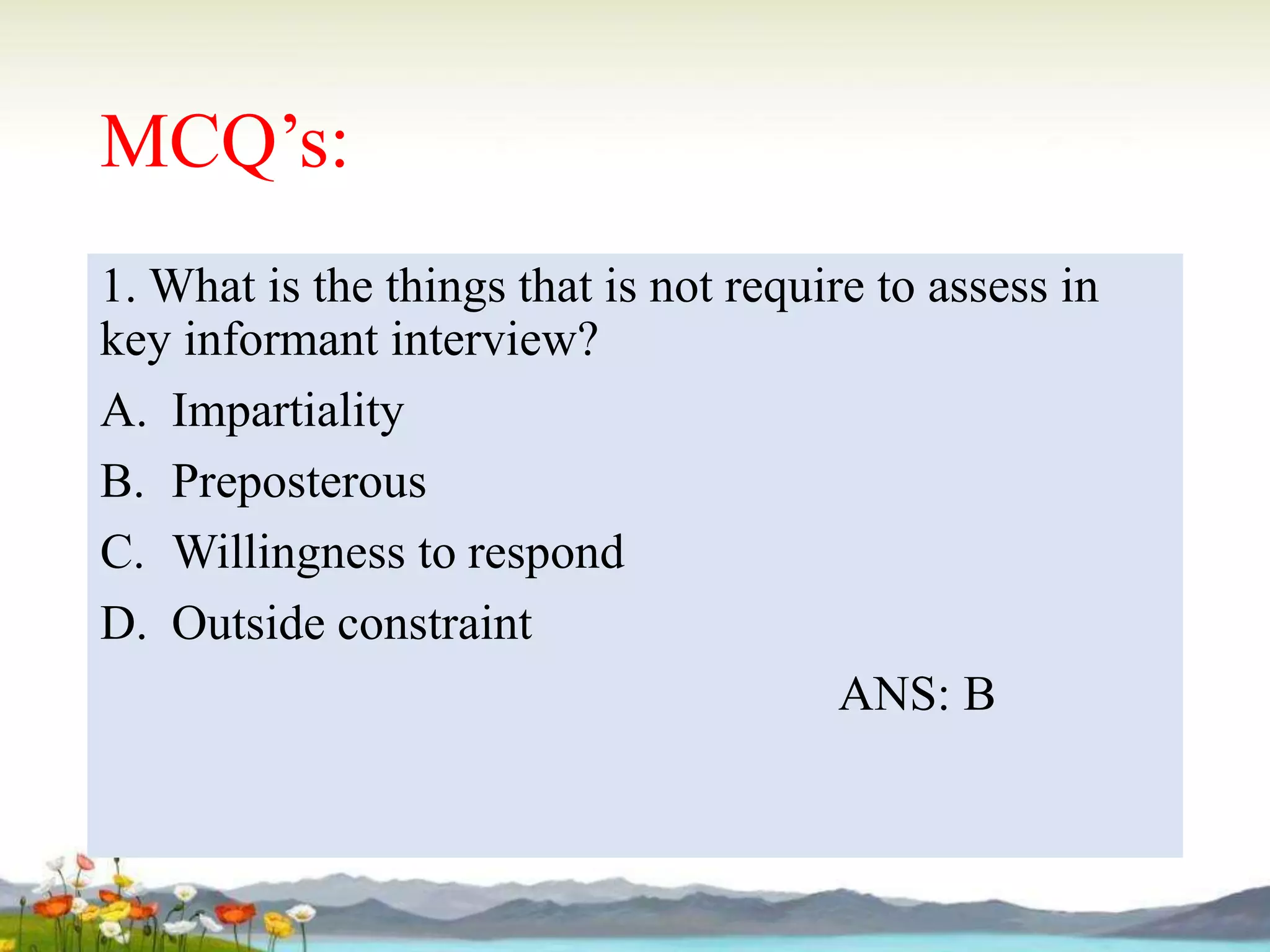 Key Informant Interview (KII) | PPTX