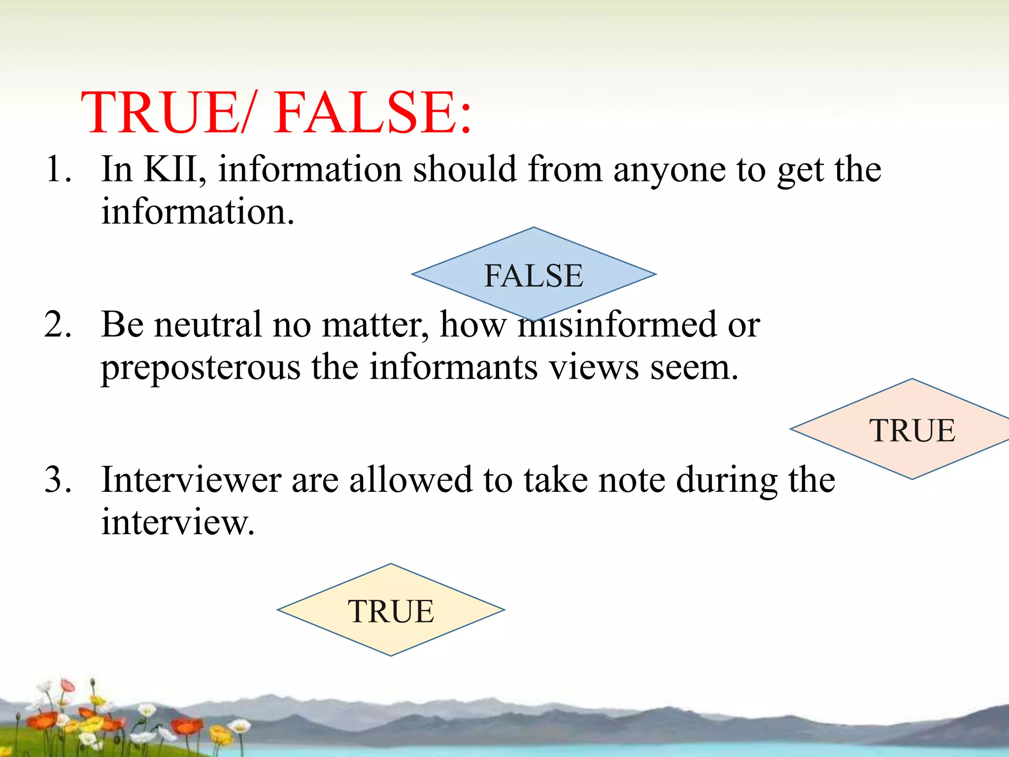 Key Informant Interview (KII) | PPTX