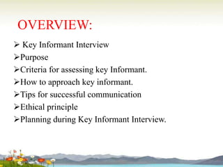 Key Informant Interview (KII) | PPTX