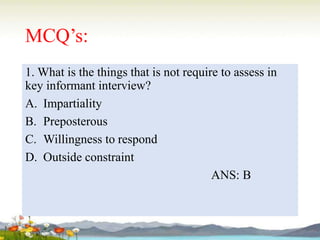 Key Informant Interview (KII) | PPTX