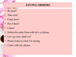 LANGUAGE FUNCTION : GIVING ORDERS, ADVISING AND WARNING | PPT