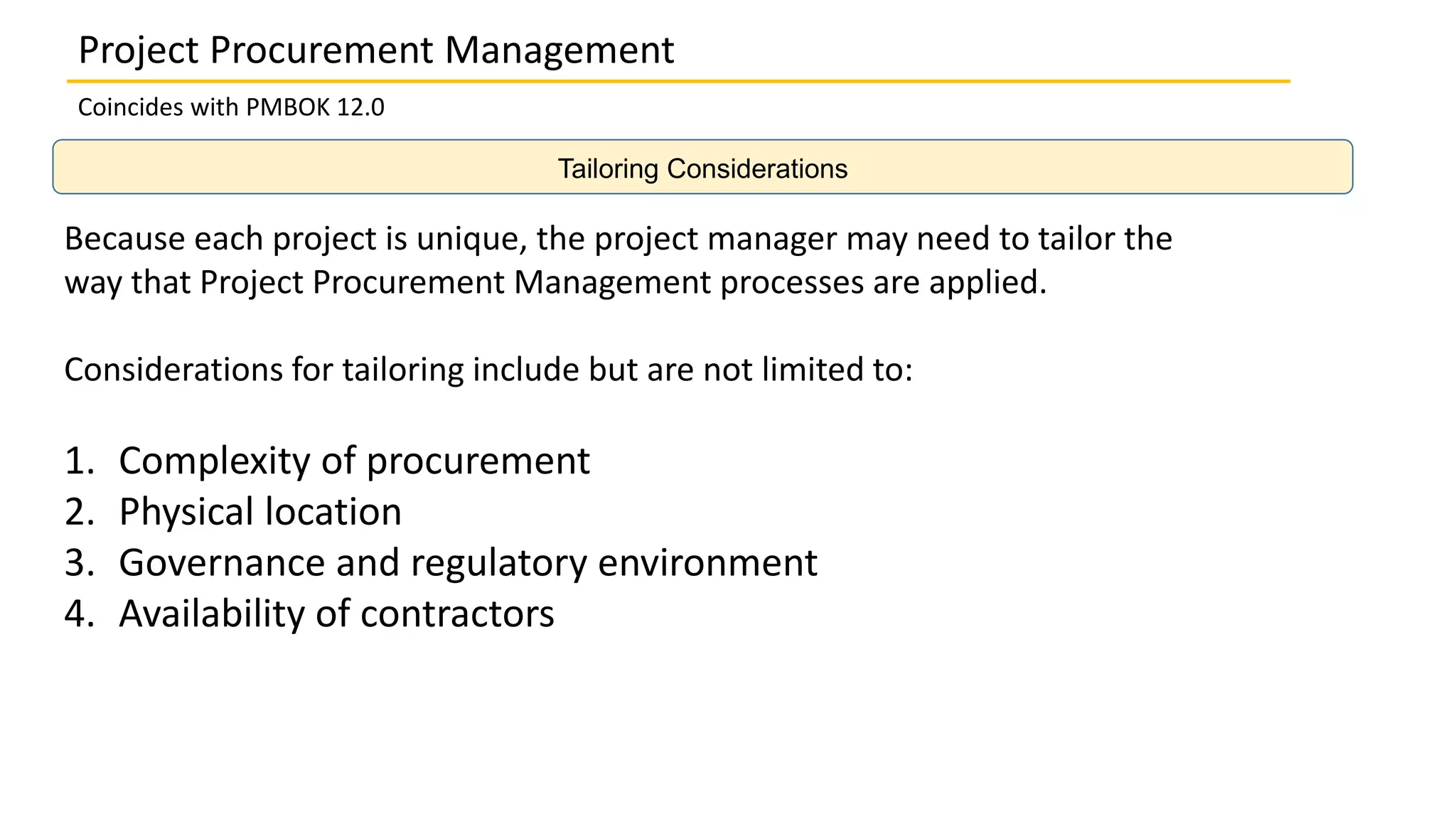 12.0 Project Procurement Management Overview | PPTX
