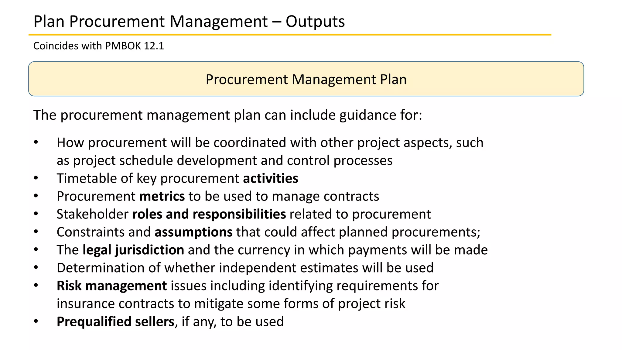 12.1 Plan Procurement Management | PPTX