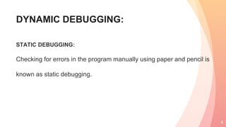 Dynamic debugging in 8085 microprocessor | PPTX