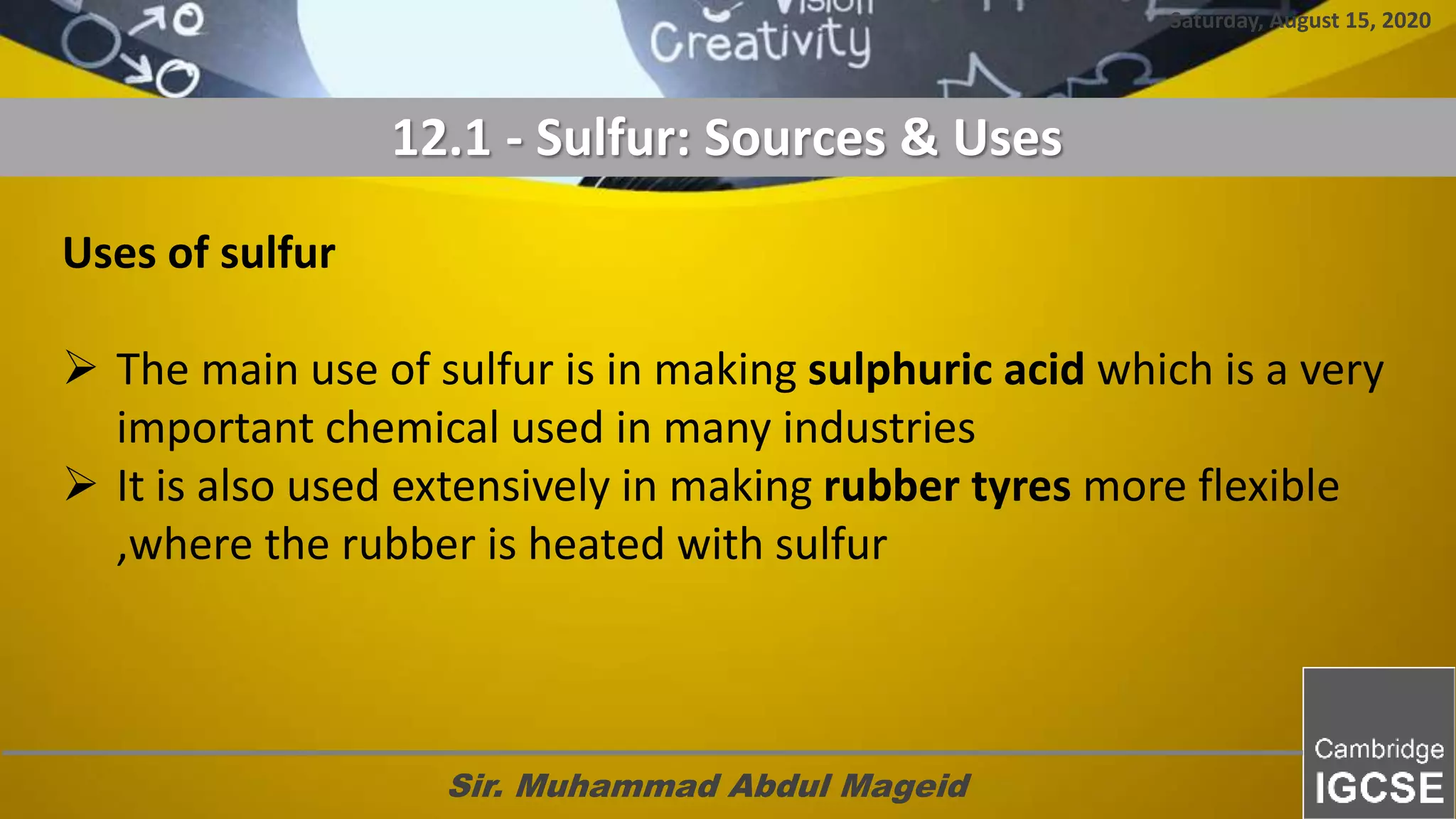 12.1 sulfur | PPTX