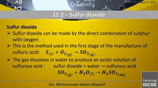 12.2 sulfur dioxide | PPTX