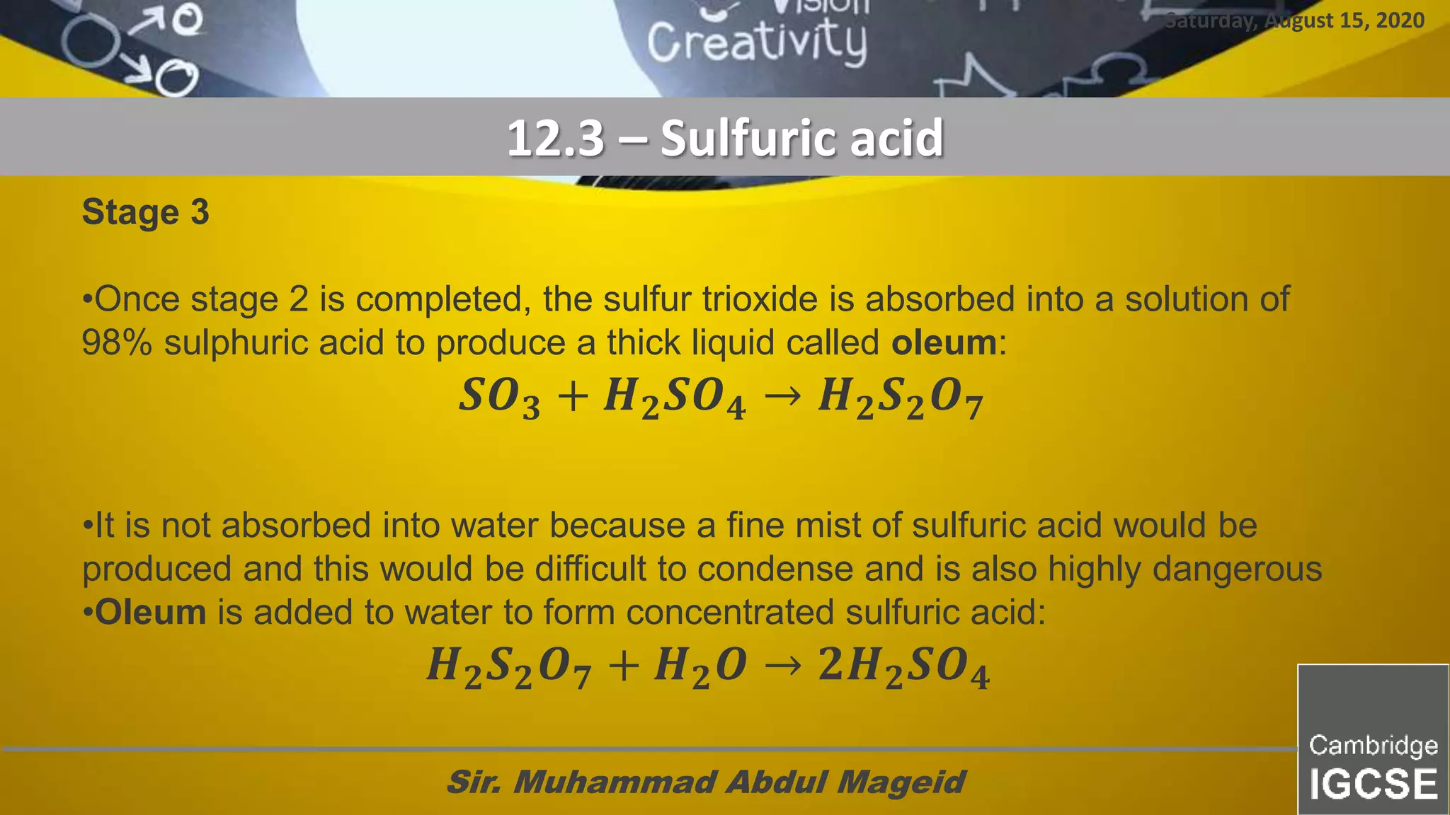 12.3 sulfuric acid | PPT