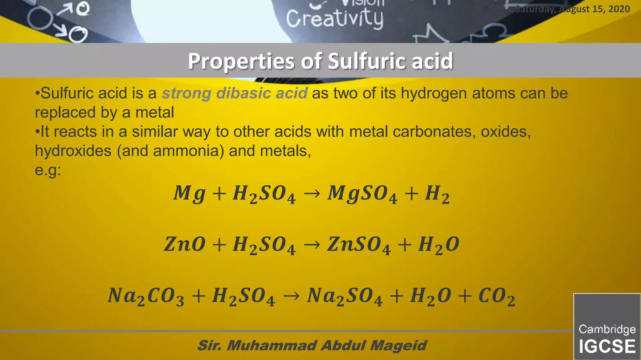12.3 sulfuric acid | PPTX